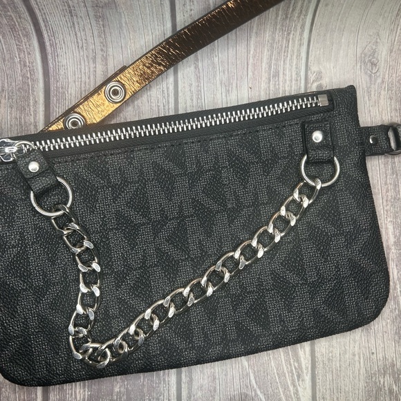 MICHAEL Michael Kors | Bags | Michael Kors Black And Gray Belt Bag With ...
